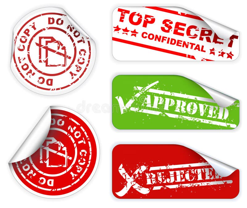 Top Secret Labels and Stickers Stock Vector - Illustration of business ...