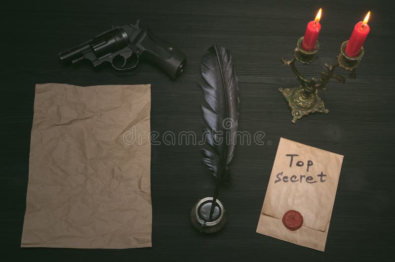 Old Top Secret Document on Table. Vector Template Stock Vector ...