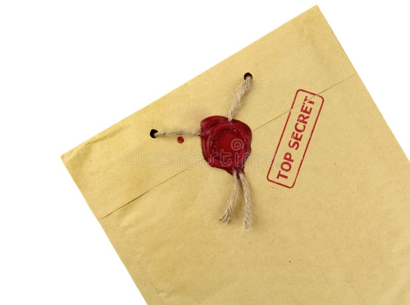 Top Secret Mail with Red Stamp and Wax Seal Stock Photo - Image of ...