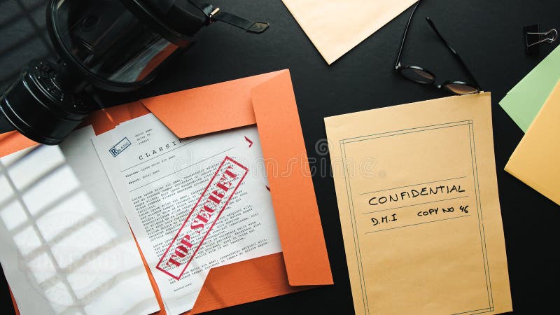 Top Secret Papers on desk stock image. Image of conspiracy - 277758997