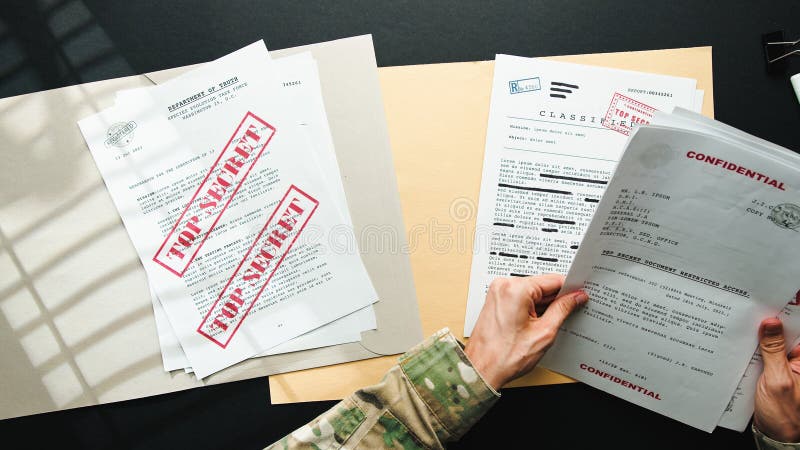 Top Secret Papers on desk stock image. Image of documents - 280763225