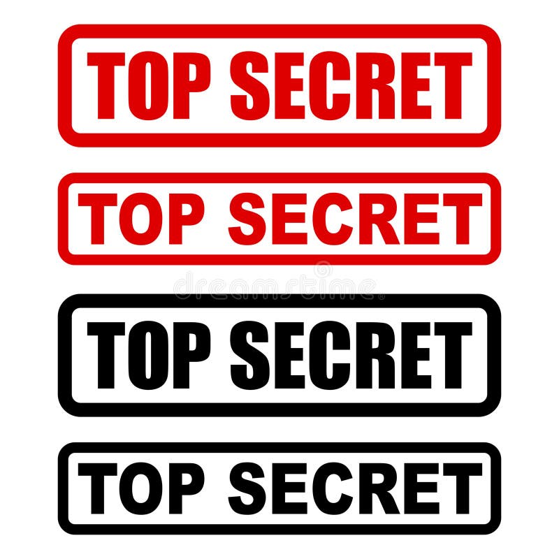 Top Secret in Red and Black Ink Set Stamp Stock Vector - Illustration ...