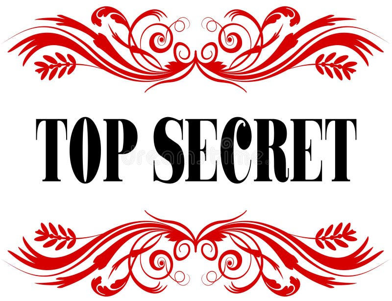 TOP SECRET Red Floral Text Frame. Stock Illustration - Illustration of ...