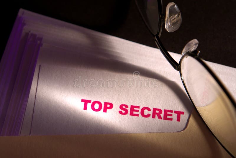 Top Secret Report Document and Glasses in a Folder Stock Photo - Image ...