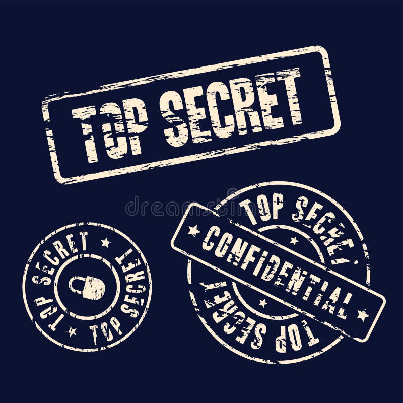 Top secret stamp set stock vector. Illustration of icon - 75724602