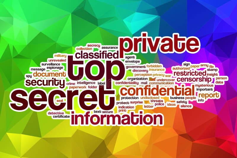 Top Secret Word Cloud with Abstract Background Stock Illustration ...