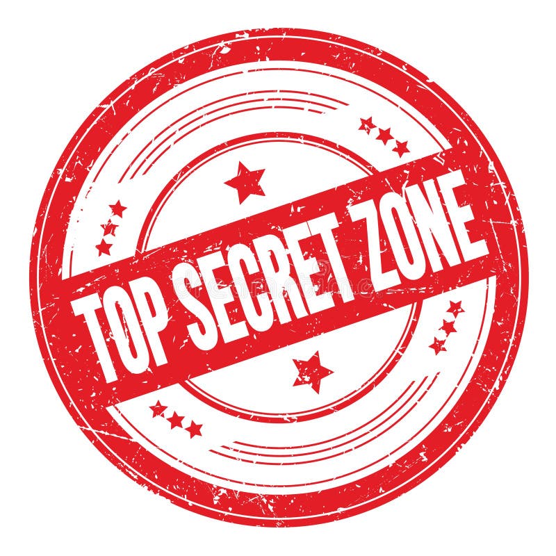TOP SECRET ZONE Text on Red Round Grungy Stamp Stock Illustration ...