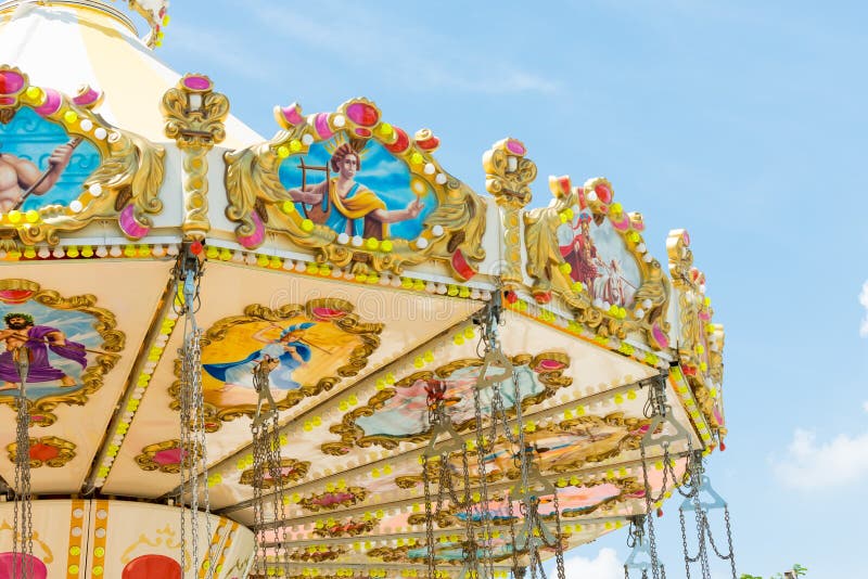 Top Section of Marry Go Round Amusement Park Ride Stock Photo - Image ...