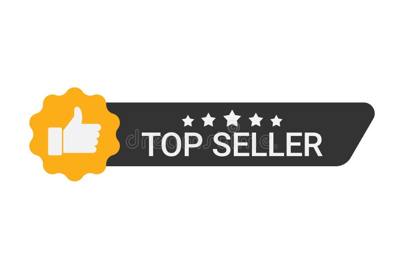Top Seller Label with Five Stars and Thumbs Up Stock Vector ...