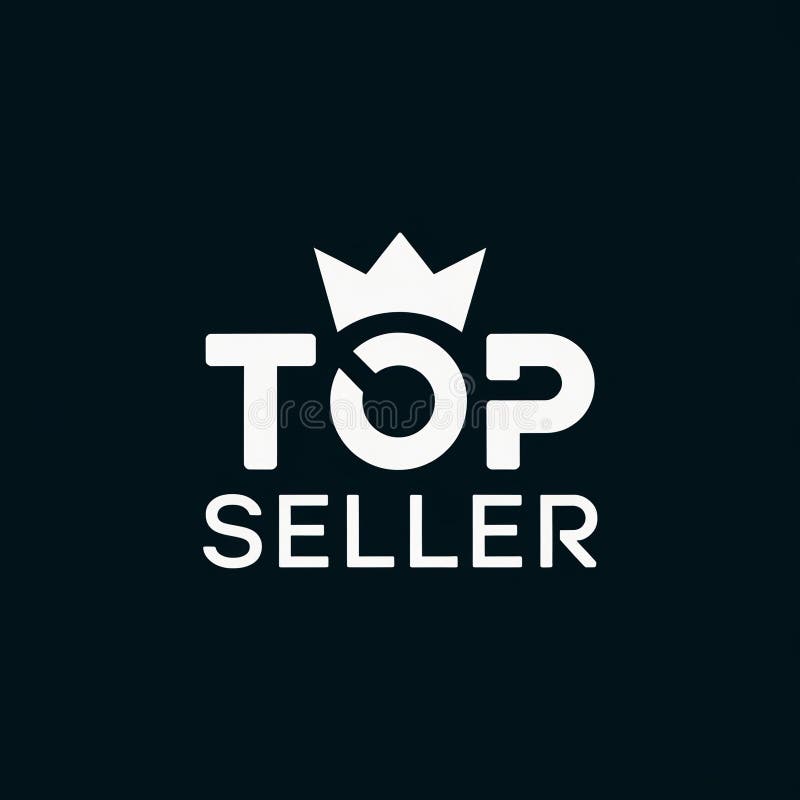 Top Seller Logo Design with Crown Element Black Background Vector ...