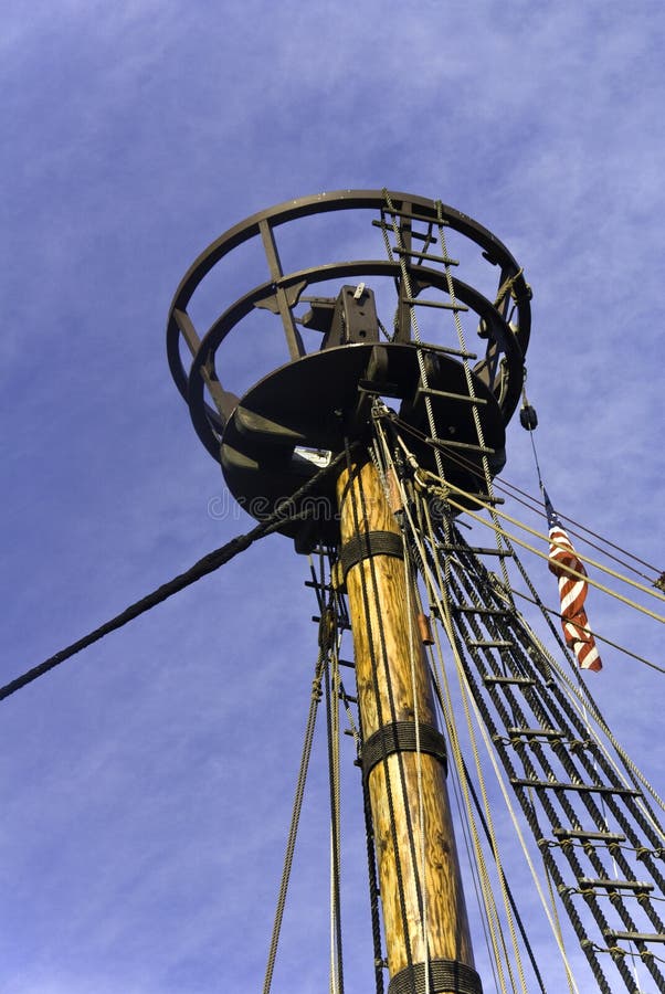Top of Ship Mast stock photo. Image of line, tall, flag - 22050712