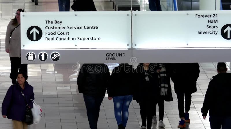 Top Shot of Direction Sign and People Shopping Stock Video - Video of ...