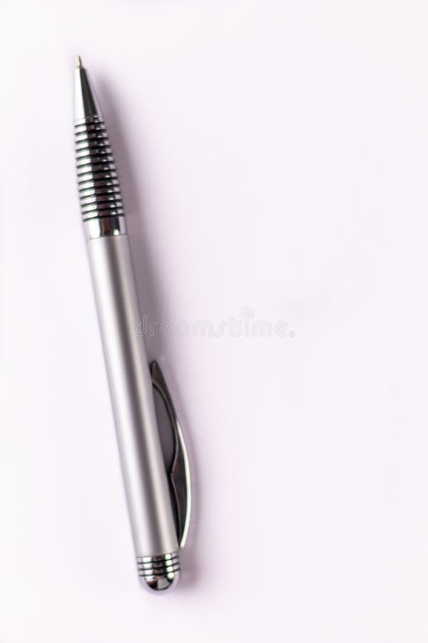 Top Shot of an Inverted Ball Pen with White Background and Copy Space ...