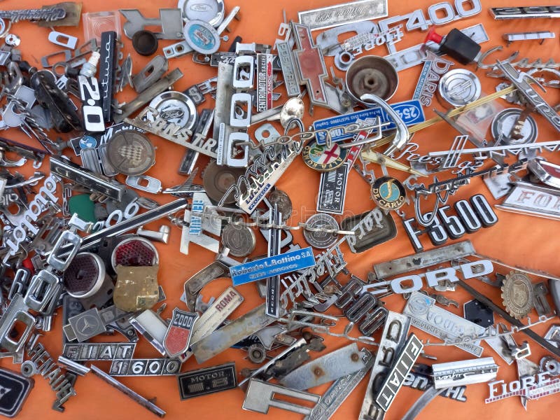 Top Shot of the Many Car Emblems Editorial Image - Image of brand ...