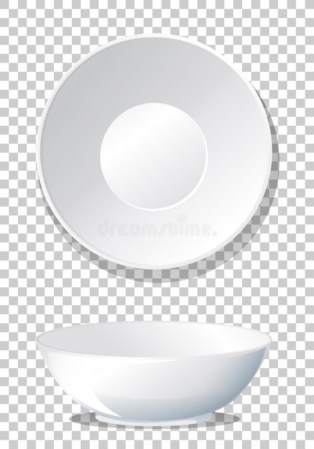 Top and Side View of the Simple White Plain Bowl Stock Vector ...