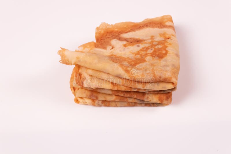 Top and Side View of a Stack of Pancake Triangles Stock Photo - Image ...