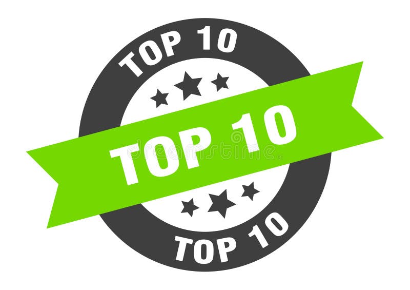 Top 10 sign stock vector. Illustration of green, round - 160383650