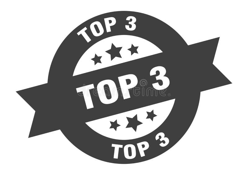 Top 3 Sign. Round Ribbon Sticker. Isolated Tag Stock Vector ...
