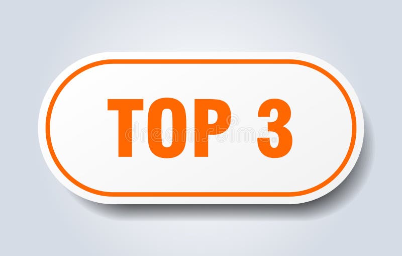 Top 3 Sign. Rounded Isolated Button. White Sticker Stock Vector ...
