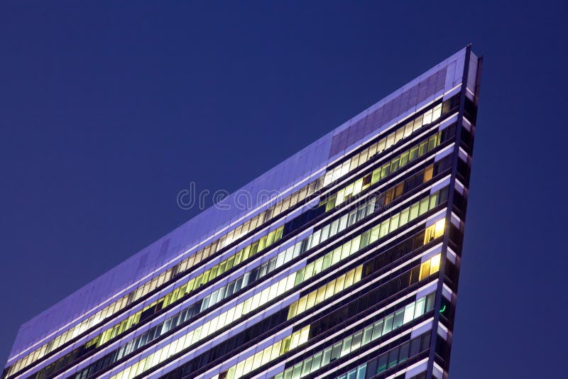 Top of a Skyscraper at Night with Light in Windows Editorial Stock ...