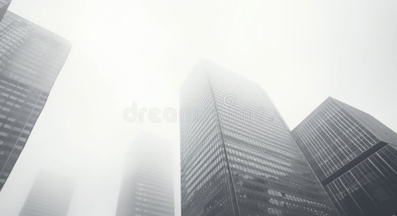 The Top of Skyscrapers with Cloud Cover Stock Photo - Image of skyline ...