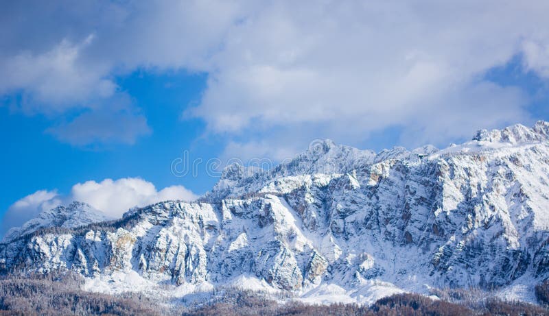 The Top of the Snow-capped Mountains Stock Photo - Image of high ...