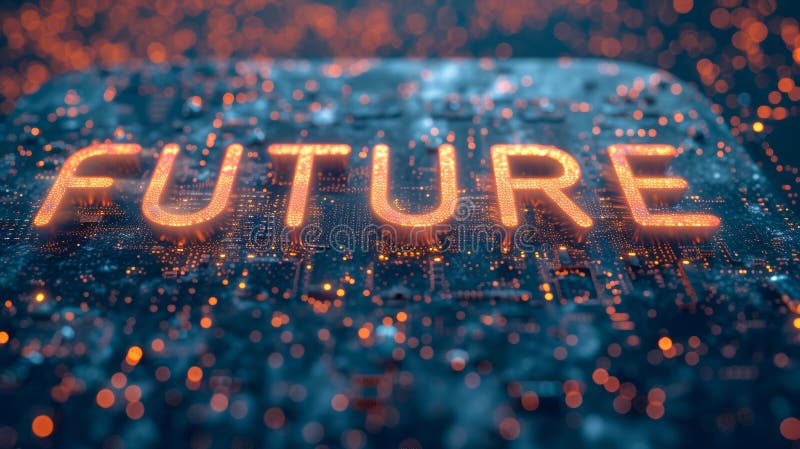 Chip, There is a Hologram Consisting of 6 Letters "FUTURE", Unreal ...