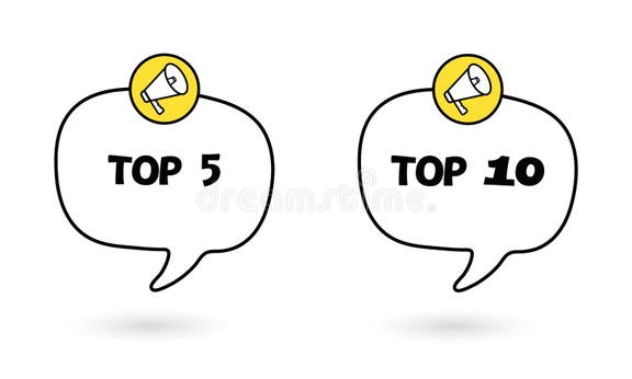Top 5. Top 10. Speech Bubble with Megaphone Icon Stock Vector ...