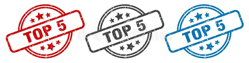 Top 5 Stamp. Top 5 Round Isolated Sign Stock Vector - Illustration of ...