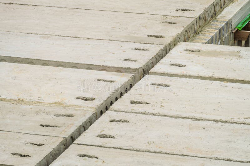 Top Surface of Reinforced Concrete Hollow Core Floor Slabs Stock Image ...