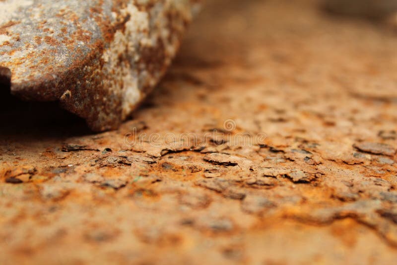 Top Surface of a Rusty Corroded Barrel with a Small Shovel Head Stock ...