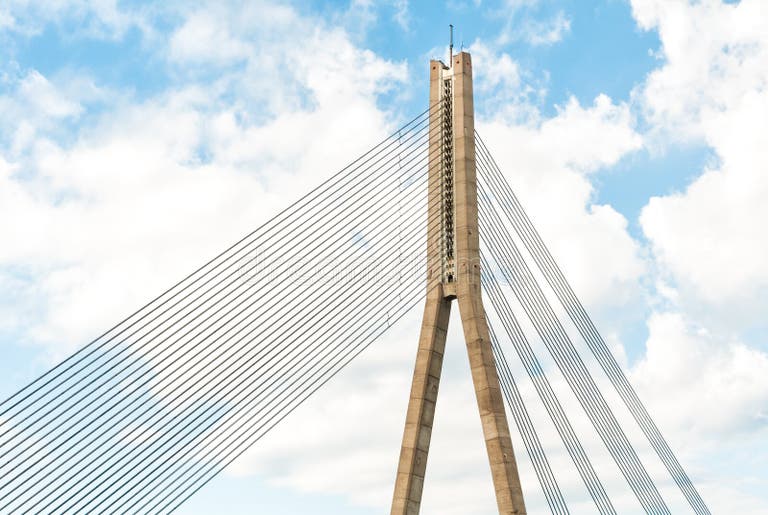 Top of Suspension bridge. stock image. Image of transport - 67483339