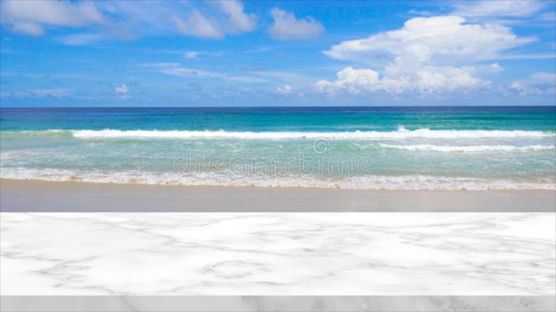 Top Table Bar and Beach Sea Background Stock Image - Image of beautiful ...