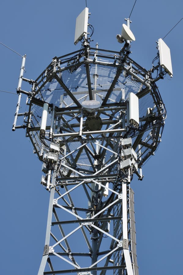 Telecommunication Mast with Antennas Stock Image - Image of ...