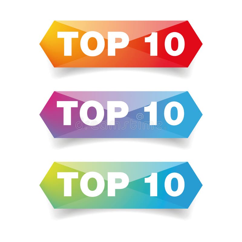 Top Ten best of button stock vector. Illustration of word - 168246718