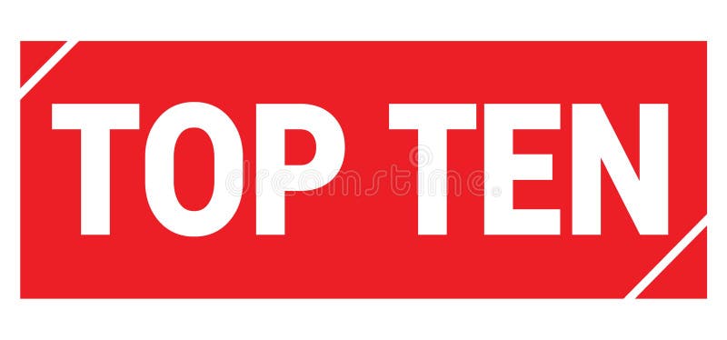 TOP TEN Text Written on Red Stamp Sign Stock Illustration ...