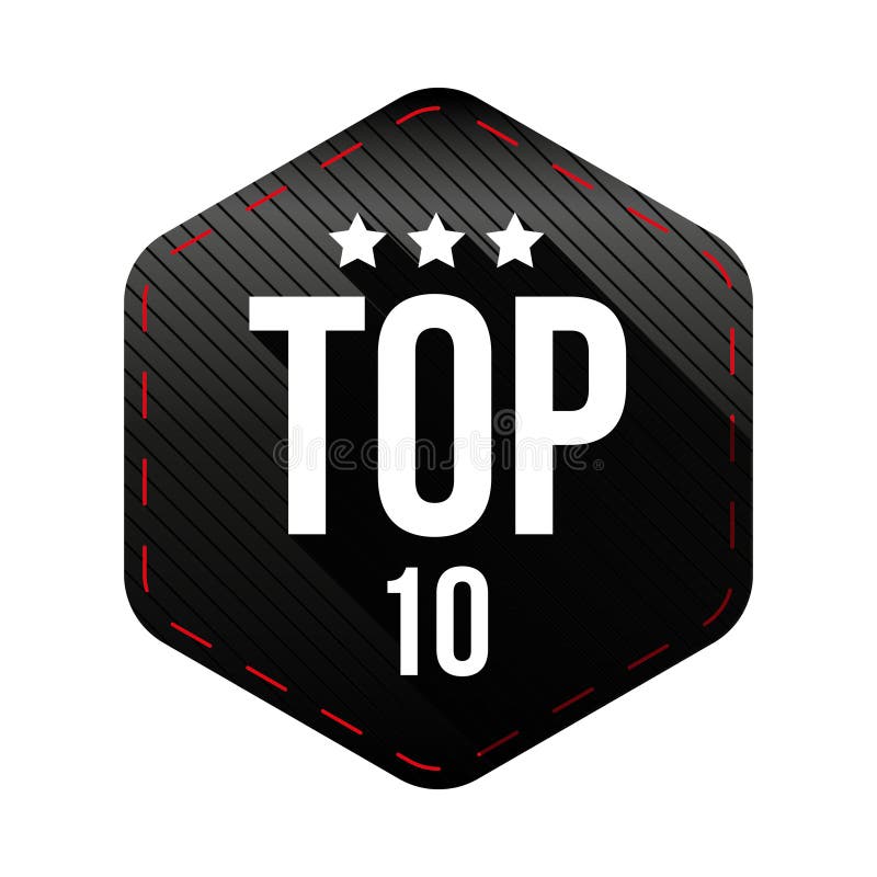 Top 10 - Ten Vector Hexagon Patch Stock Vector - Illustration of ...