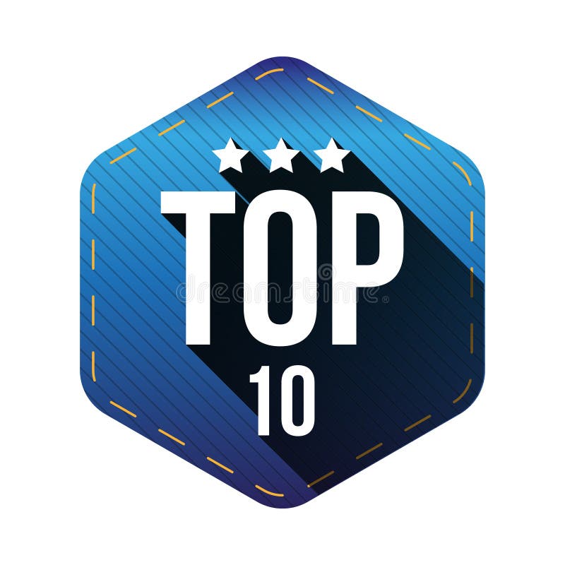 Top 10 - Ten Vector Hexagon Patch Stock Vector - Illustration of ...