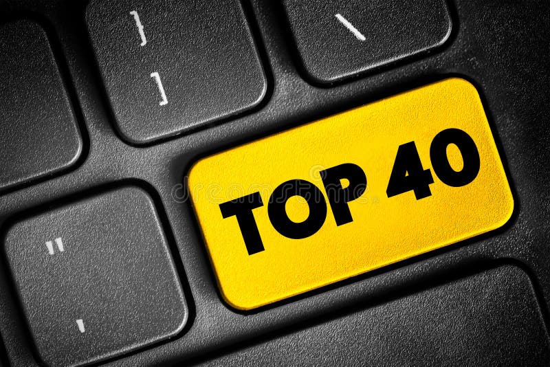 Top 40 Text Button on Keyboard, Concept Background Stock Photo - Image ...