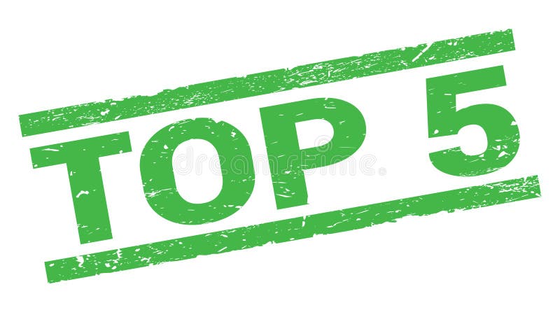 TOP 5 Text on Green Rectangle Stamp Sign Stock Illustration ...