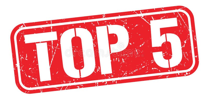 TOP 5 Text Written on Red Stamp Sign Stock Illustration - Illustration ...