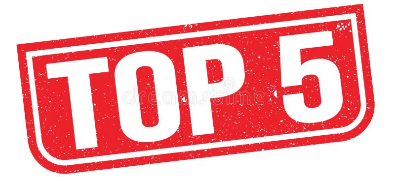TOP 5 Text Written on Red Stamp Sign Stock Illustration - Illustration ...