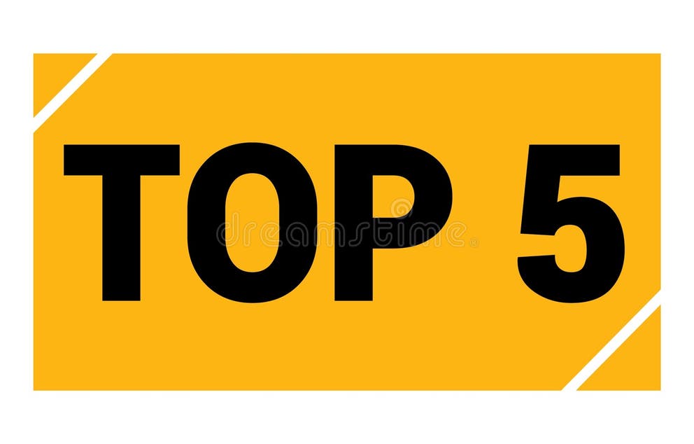 TOP 5 Text Written on Yellow-black Stamp Sign Stock Illustration ...