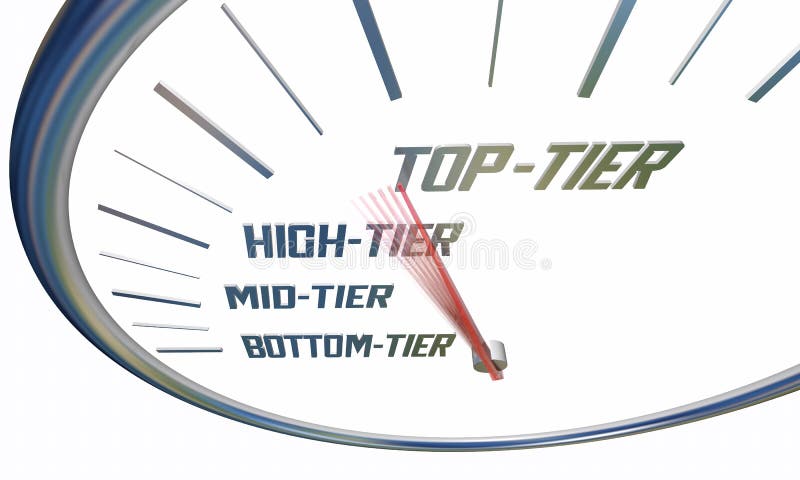 Top Tier Level Rating Score Speedometer Grading 3d Illustration Stock ...