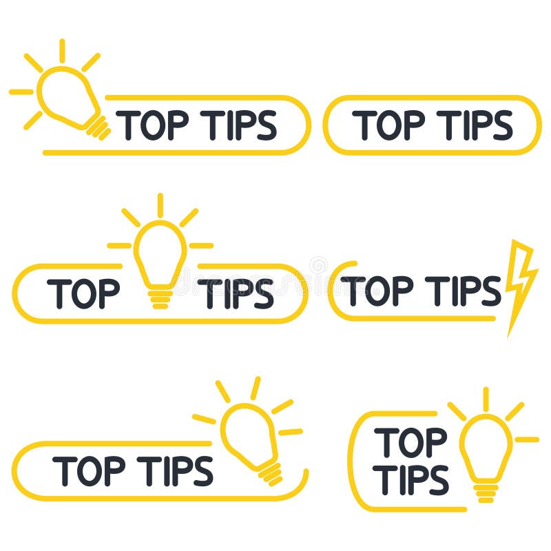 Top Tips, Helpful Tricks Outline Icon Set. Helpful Idea, Solution and ...