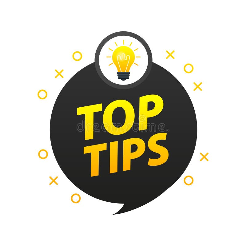 Top Tips Label with Light Bulb. Helpful Tricks, Tooltip Stock ...