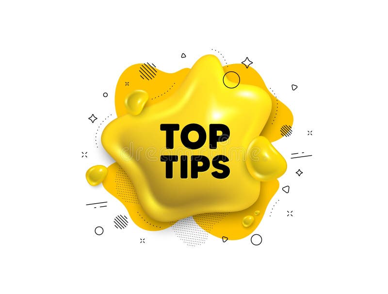 Top Tips Symbol. Education Faq Sign. Abstract Liquid 3d Shape. Vector ...