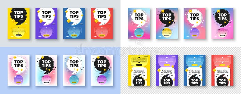 Top Tips Symbol. Education Faq Sign. Poster Templates Design with Quote ...