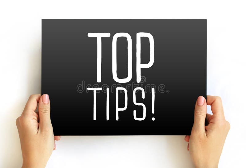 Top Tips Text on Card, Concept Background Stock Photo - Image of ...