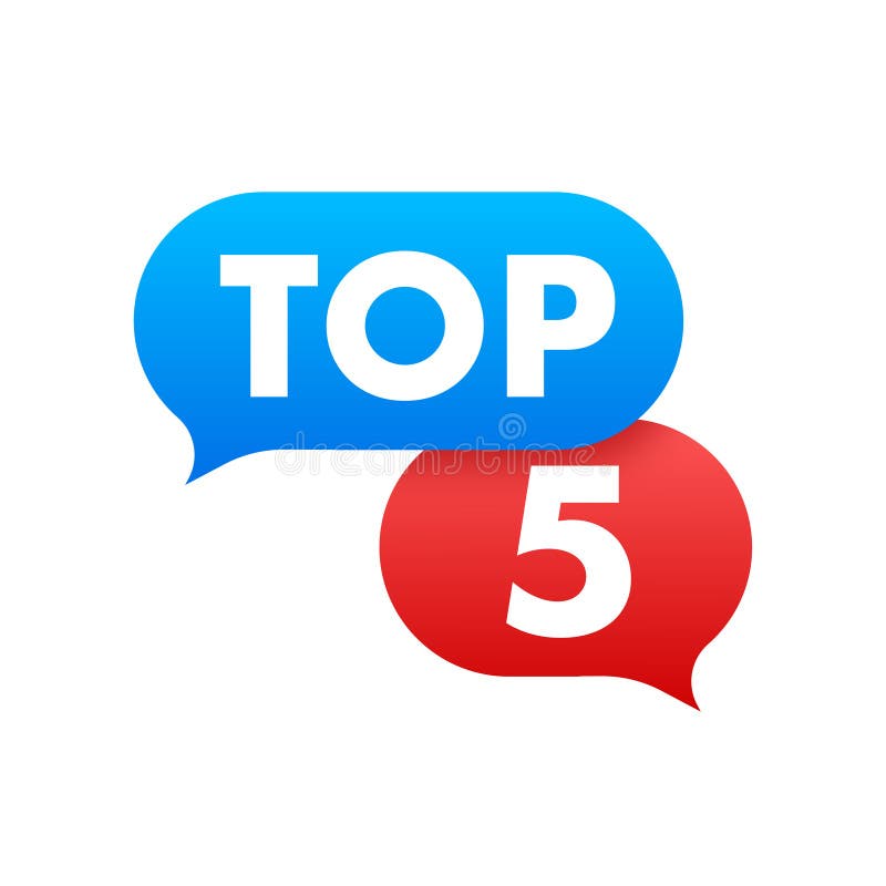 Top 5 - Top Five Colorful Label on White Background. Vector ... Top 5 - Top Five Colorful Label on White Background. Vector ...